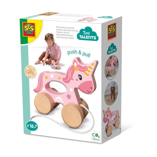SES: Push and Pull Wooden Unicorn